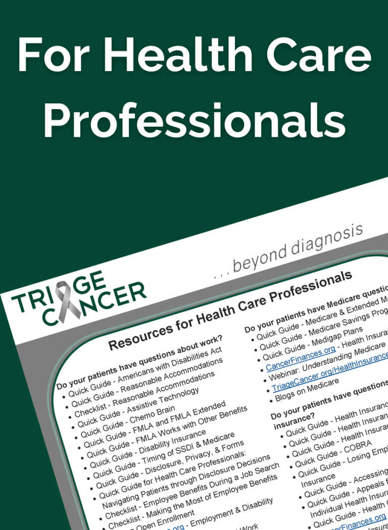 Quick Guides, Checklists, And Other Materials | Triage Cancer