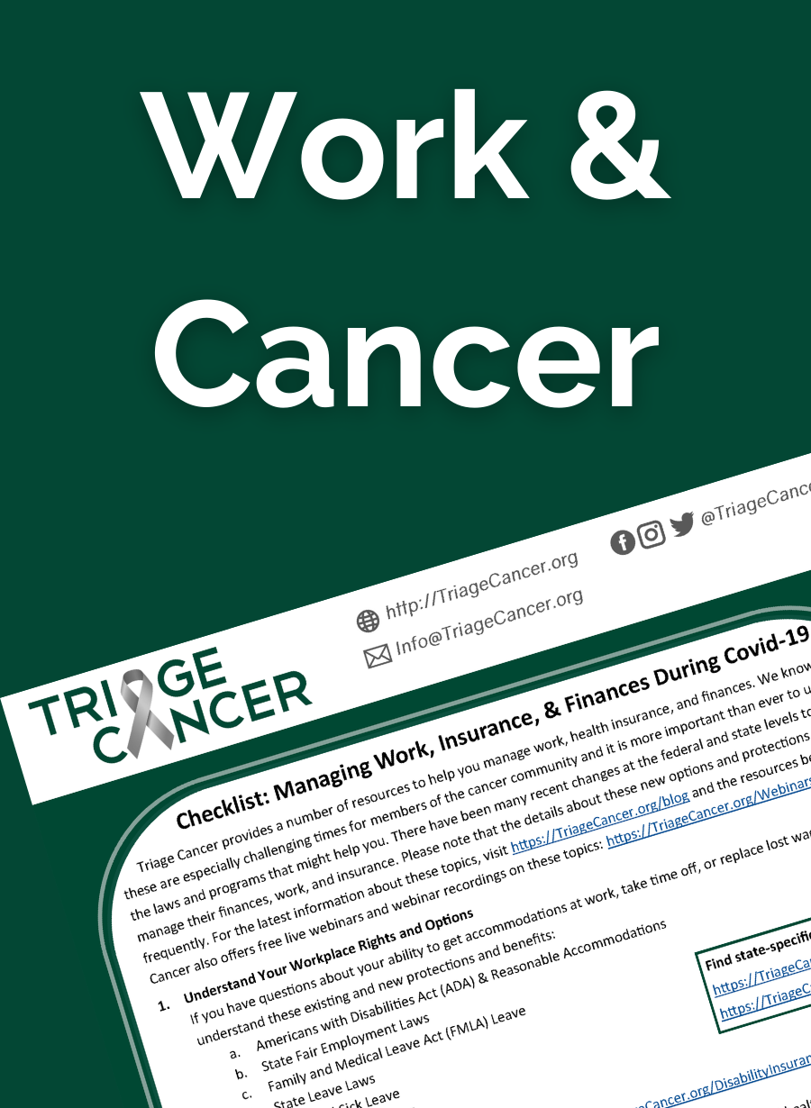 Quick Guides, Checklists, And Other Materials | Triage Cancer
